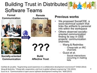 Affective Trust as a Predictor of Successful Collaboration in Distributed Software Projects | PPT