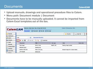 Calem Setup Part 1: Asset and Location | PDF