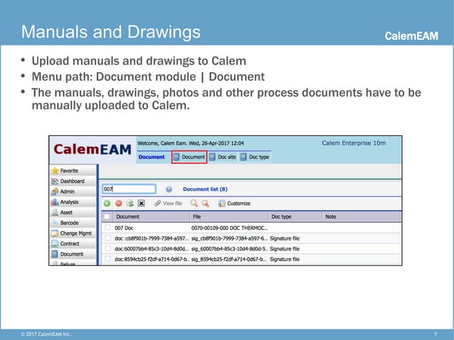 Calem Setup Part 1: Asset and Location | PPT