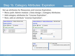 CalemEAM Skill License Expiration Management | PPT