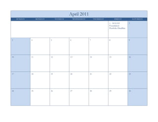 Calendar for portfolio | PPT