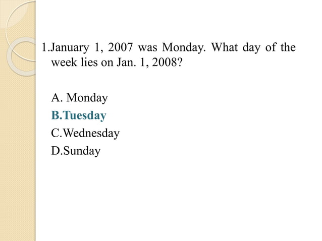 Calendar| Aptitude Problems on Calendar | JobzStore | PPTX