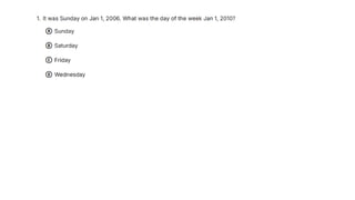 calendar aptitude questions and answers session | PPTX