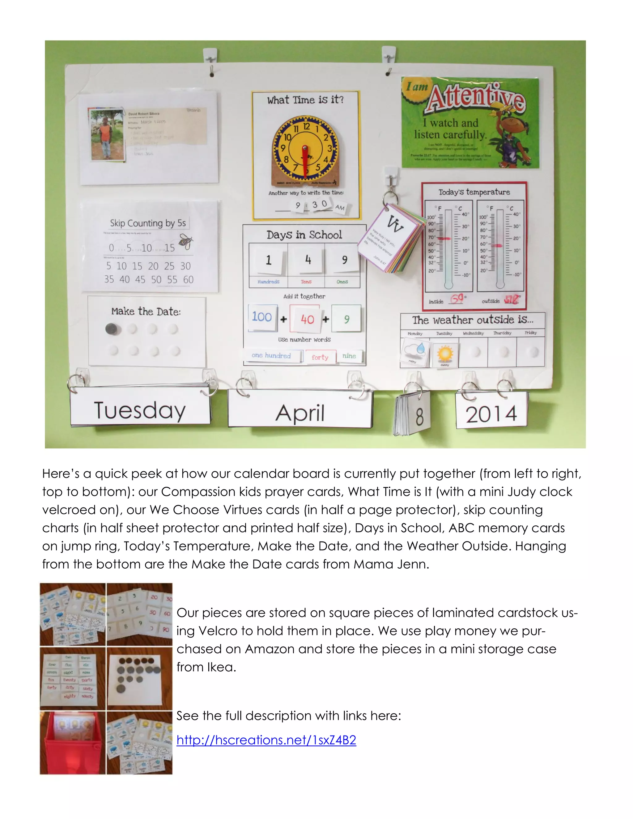 Calendar and-morning-board-printable-set | PDF