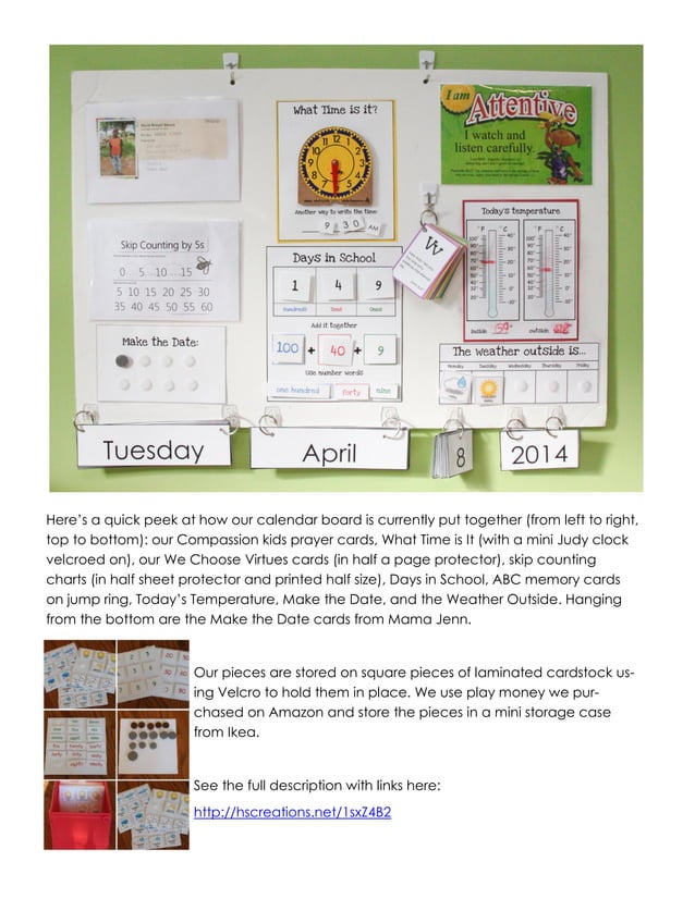 Calendar and-morning-board-printable-set | PDF