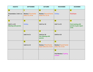 Calendar interchange aug-dec2013 | DOCX