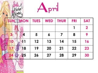 Barbie Calendar | PPT
