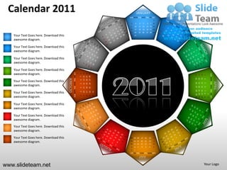 Calendar 2011 powerpoint presentation templates. | PPT