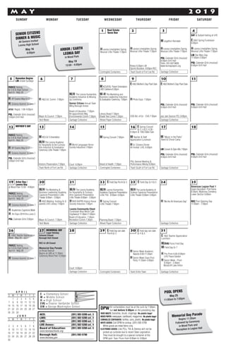Leonia Community Calendar 2018-2019 | PDF