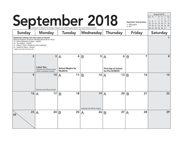 HCPSS Calendar2018-19 | PPT