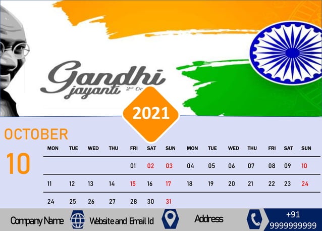 Calendar 2021.pptx PowerPoint presentation | PPT