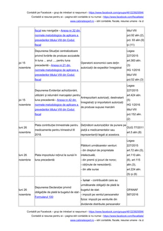 Calendar anaf 11-2018 | PDF