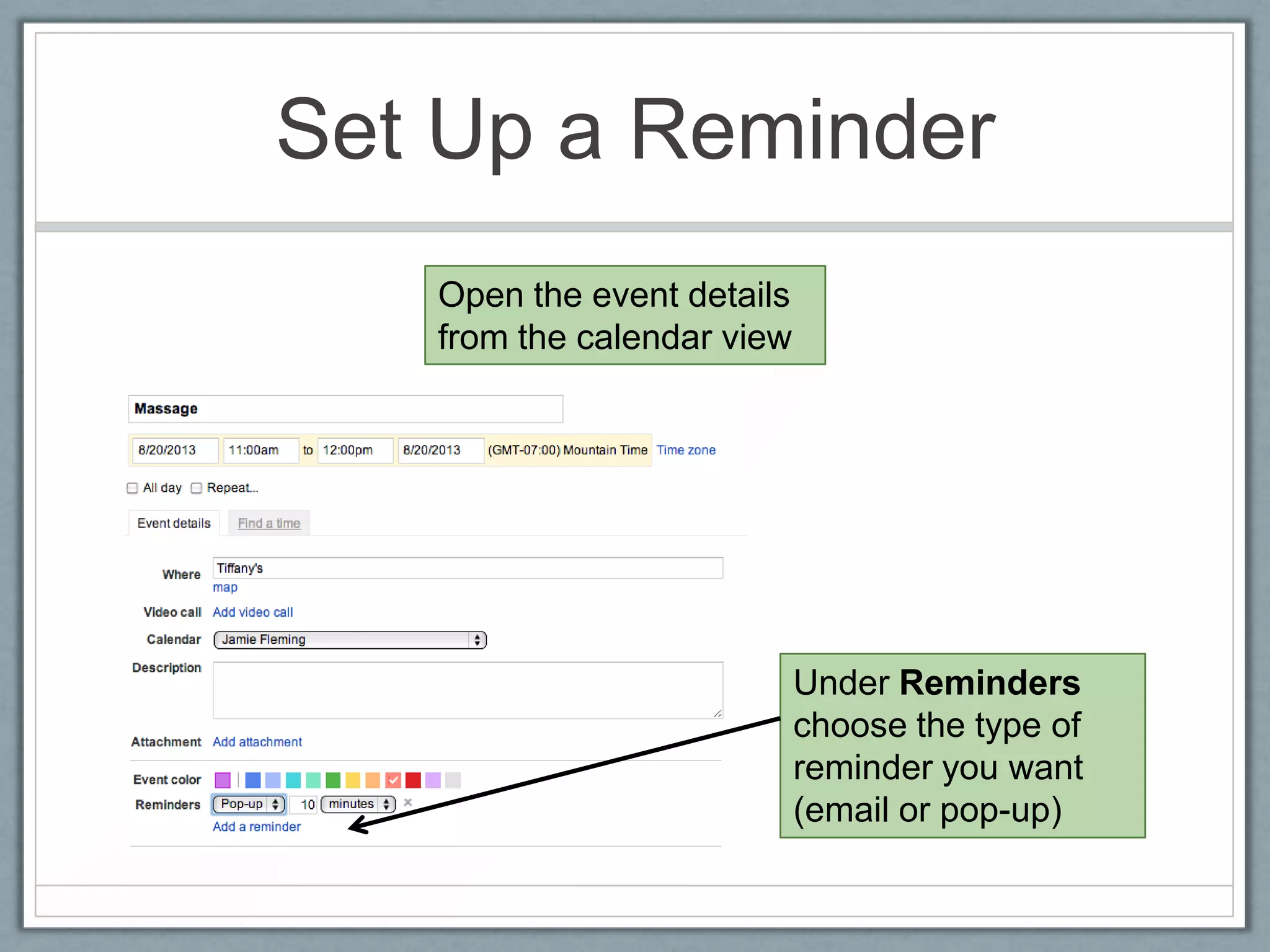 Google Calendar Basics | PPTX