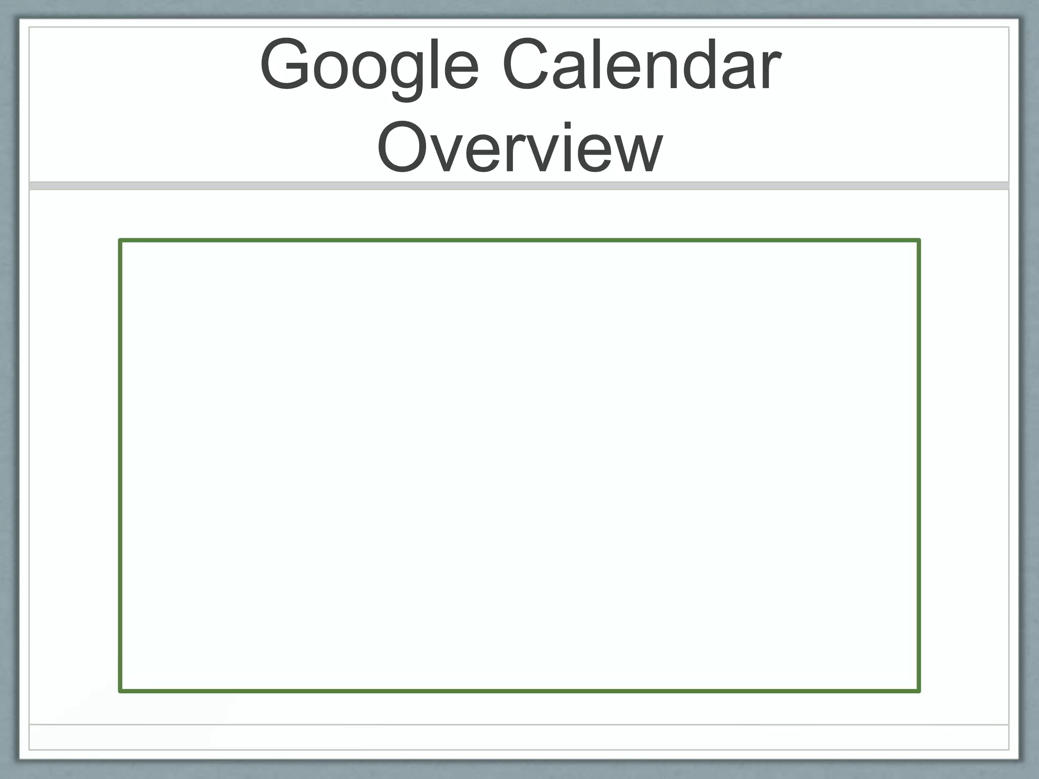 Google Calendar Basics | PPTX