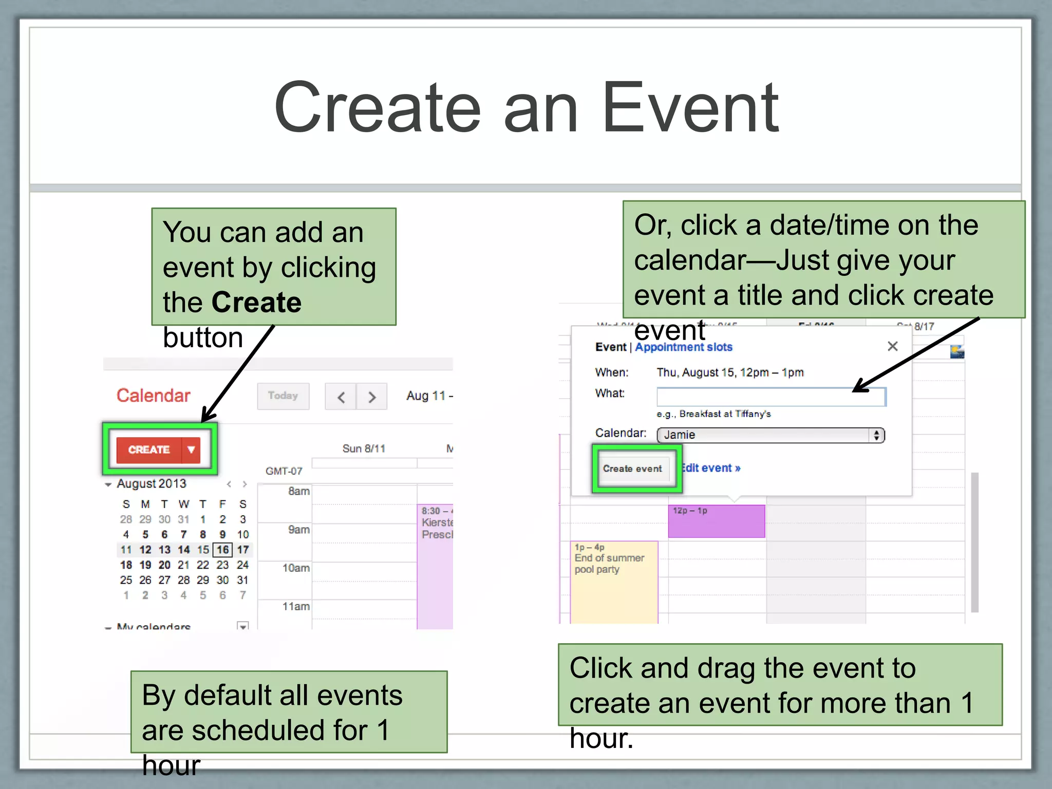 Google Calendar Basics | PPTX