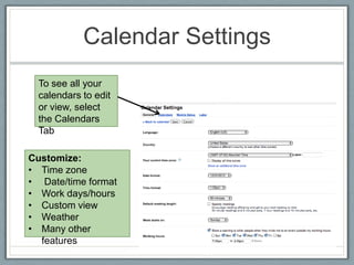 Google Calendar Basics | PPTX