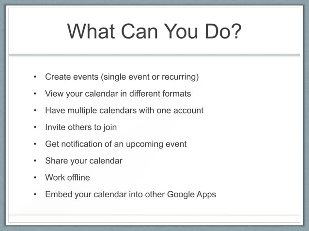 Google Calendar Basics | PPTX