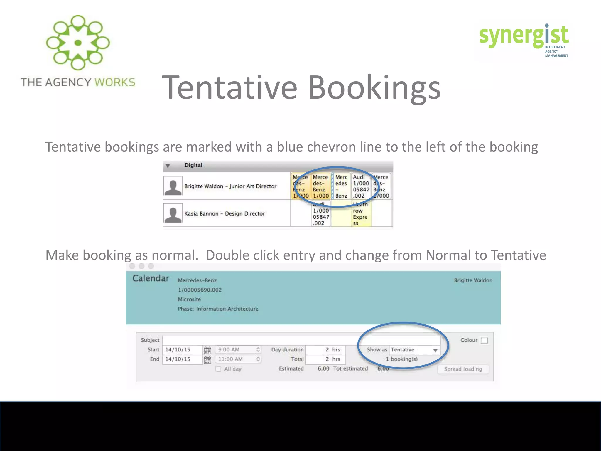 Calendar bookings tentative draft features | PPTX
