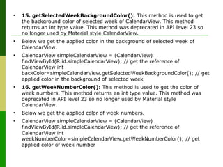 Calendar, Clocks, DatePicker and TimePicker | PPT