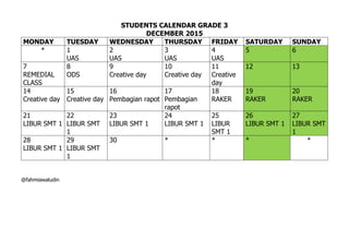 Calendar grade 3 2015 2016 | PDF | Education