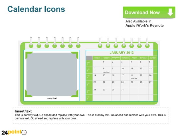 Calendar Icons - PowerPoint Slides | PPSX