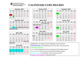 Calendari curs 2014 2015 | DOC