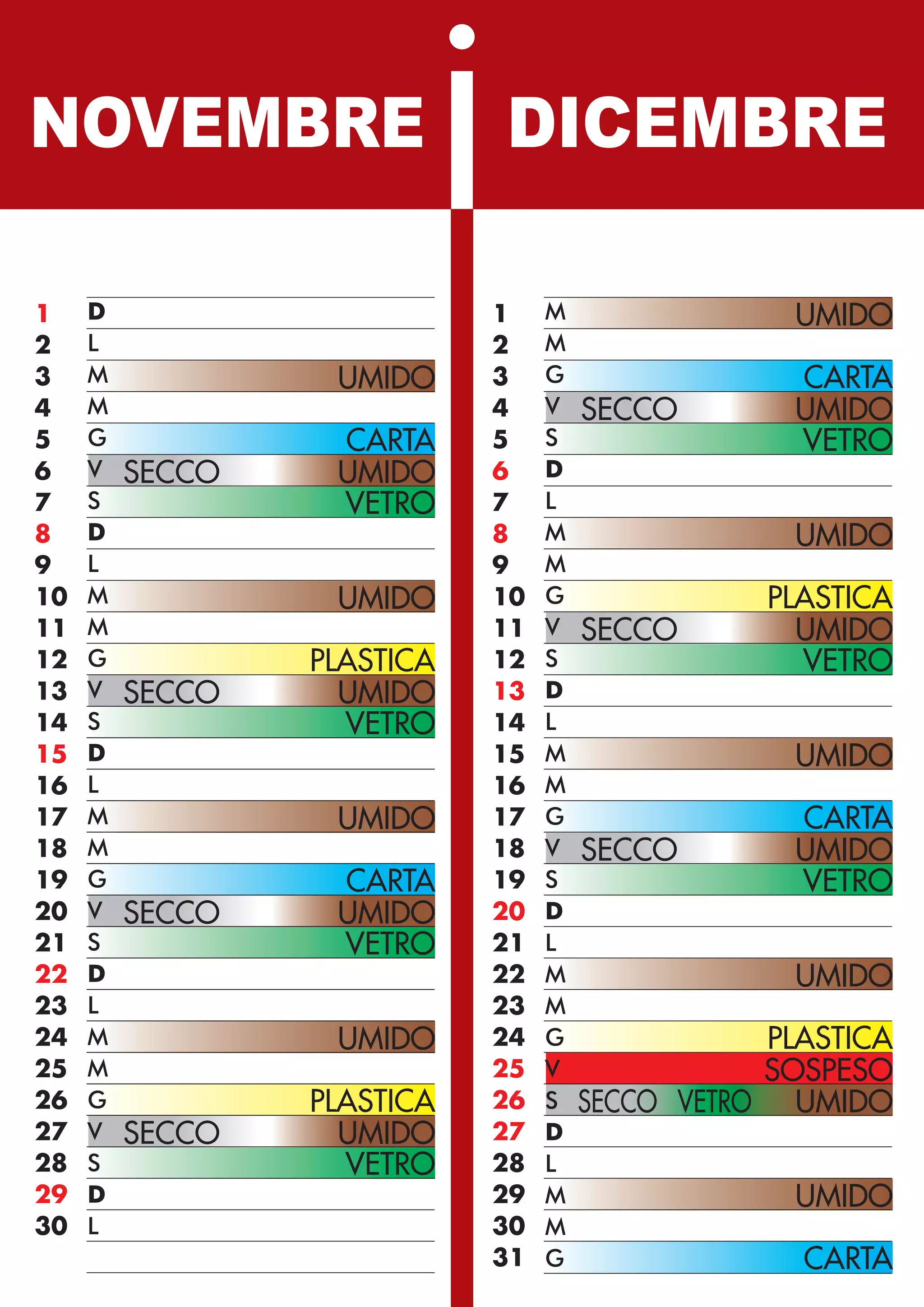 Calendario Raccolta Differenziata 2009 | PDF