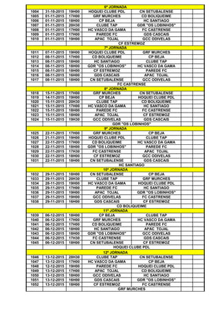 Calendario 3divisao hoquei | PDF