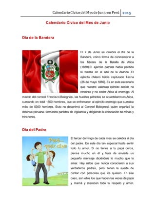 Calendario cívico del mes de junio | DOCX