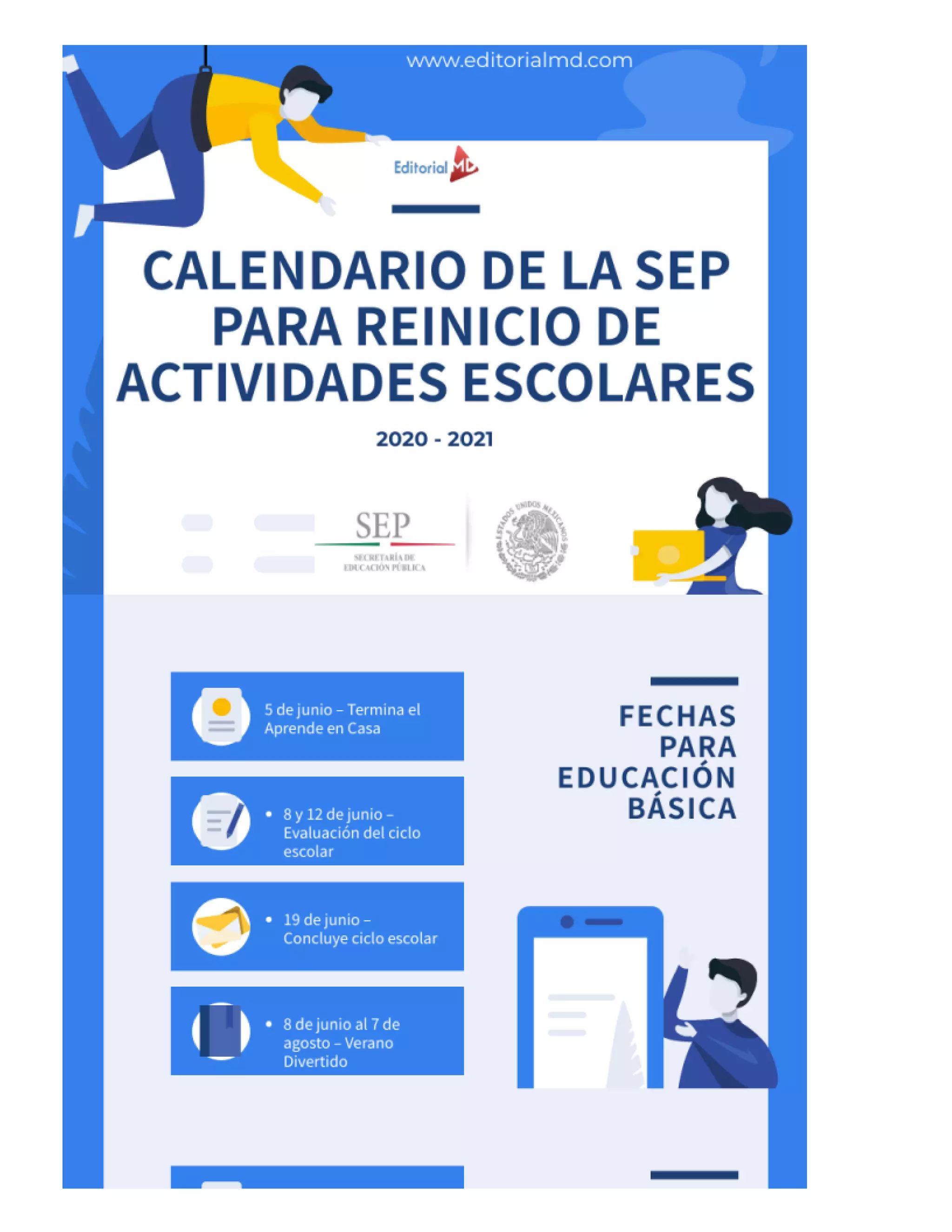 Calendario de la sep para reinicio de actividades escolares 2020 2021 ...