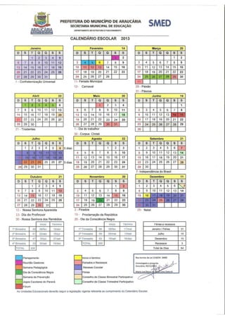 Calendario Escolar 2013 | PDF