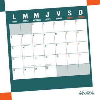 Calendario ODS. Editorial Anaya. (COTEC y Atlántida) | PDF
