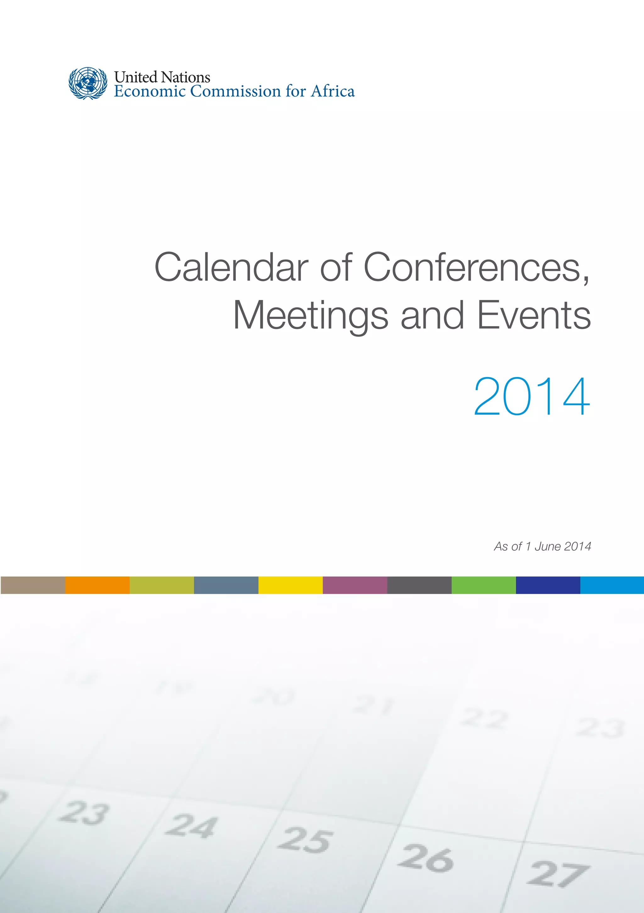 UNECA: Calendar of meetings | PDF
