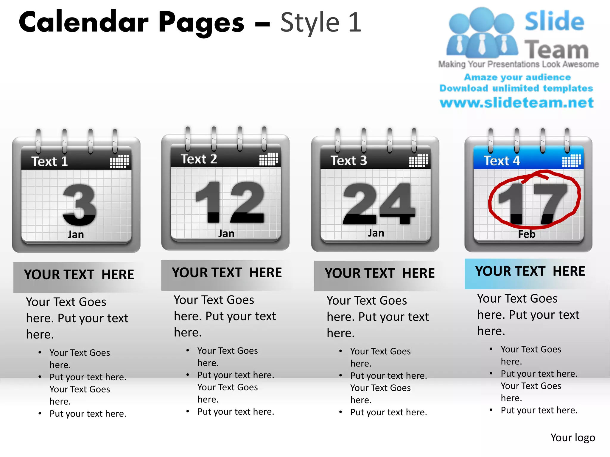 Calendar pages style 1 powerpoint presentation slides ppt templates | PDF