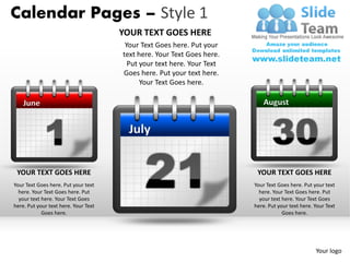 Calendar pages style 1 powerpoint presentation slides ppt templates ...