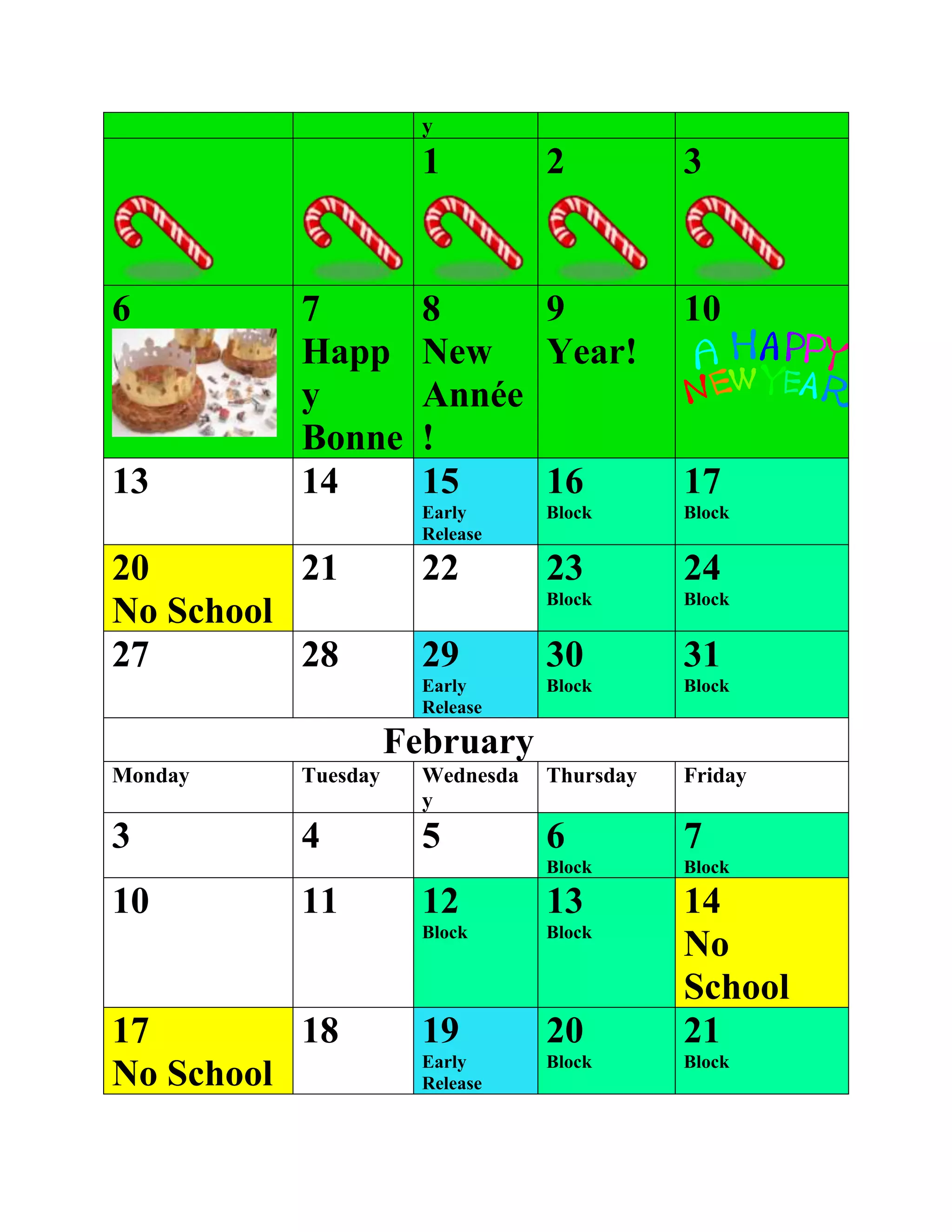 Calendar school year 2013 | DOCX