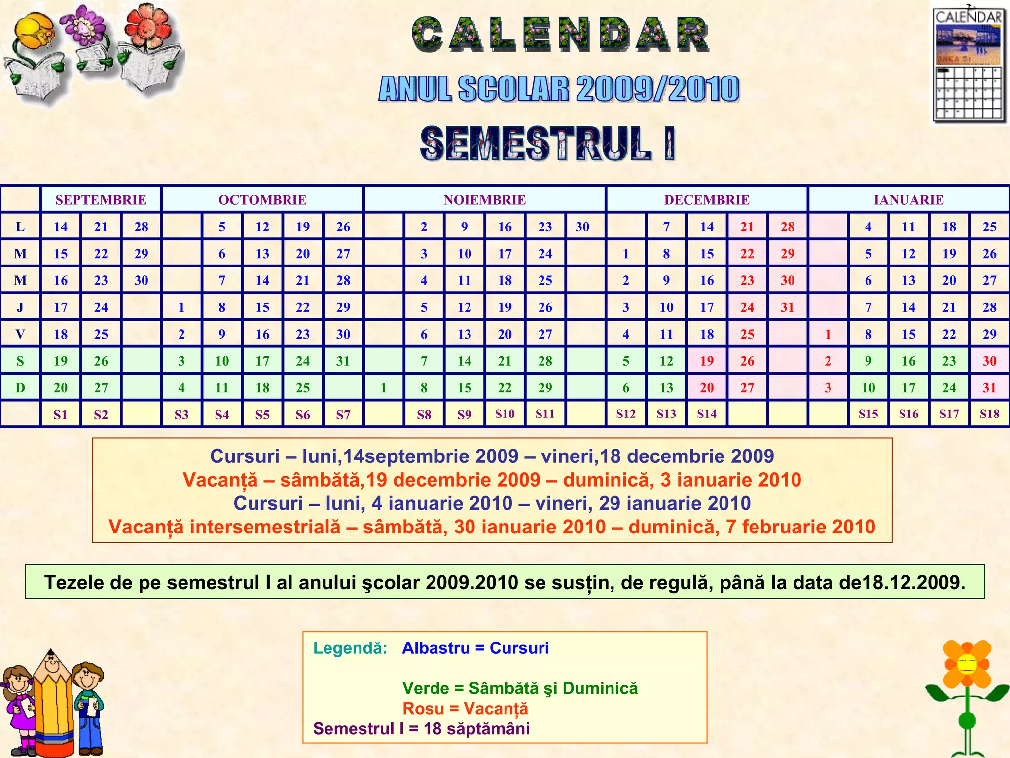 Calendar si Orar 7 C | PPT