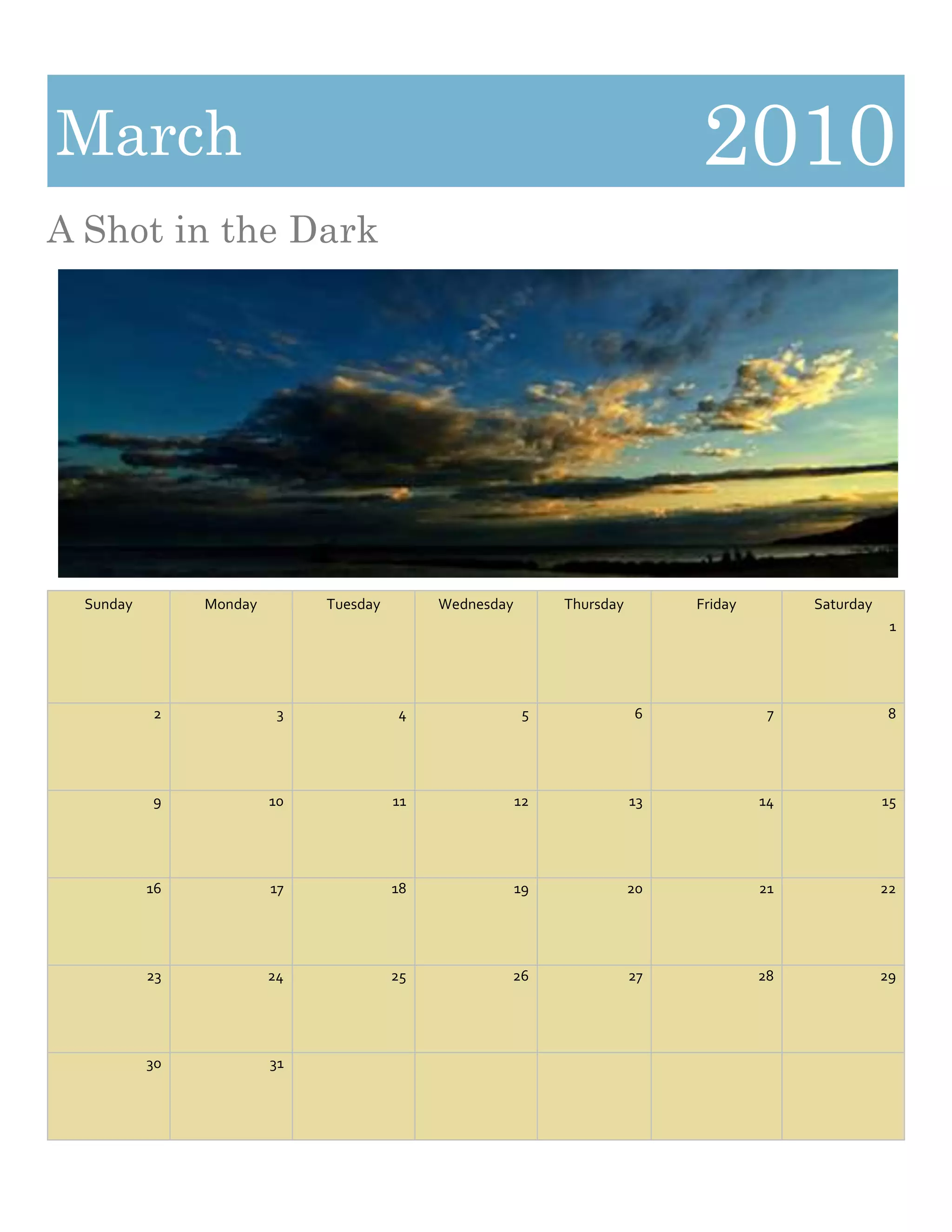 Photo Calendar Template | DOCX