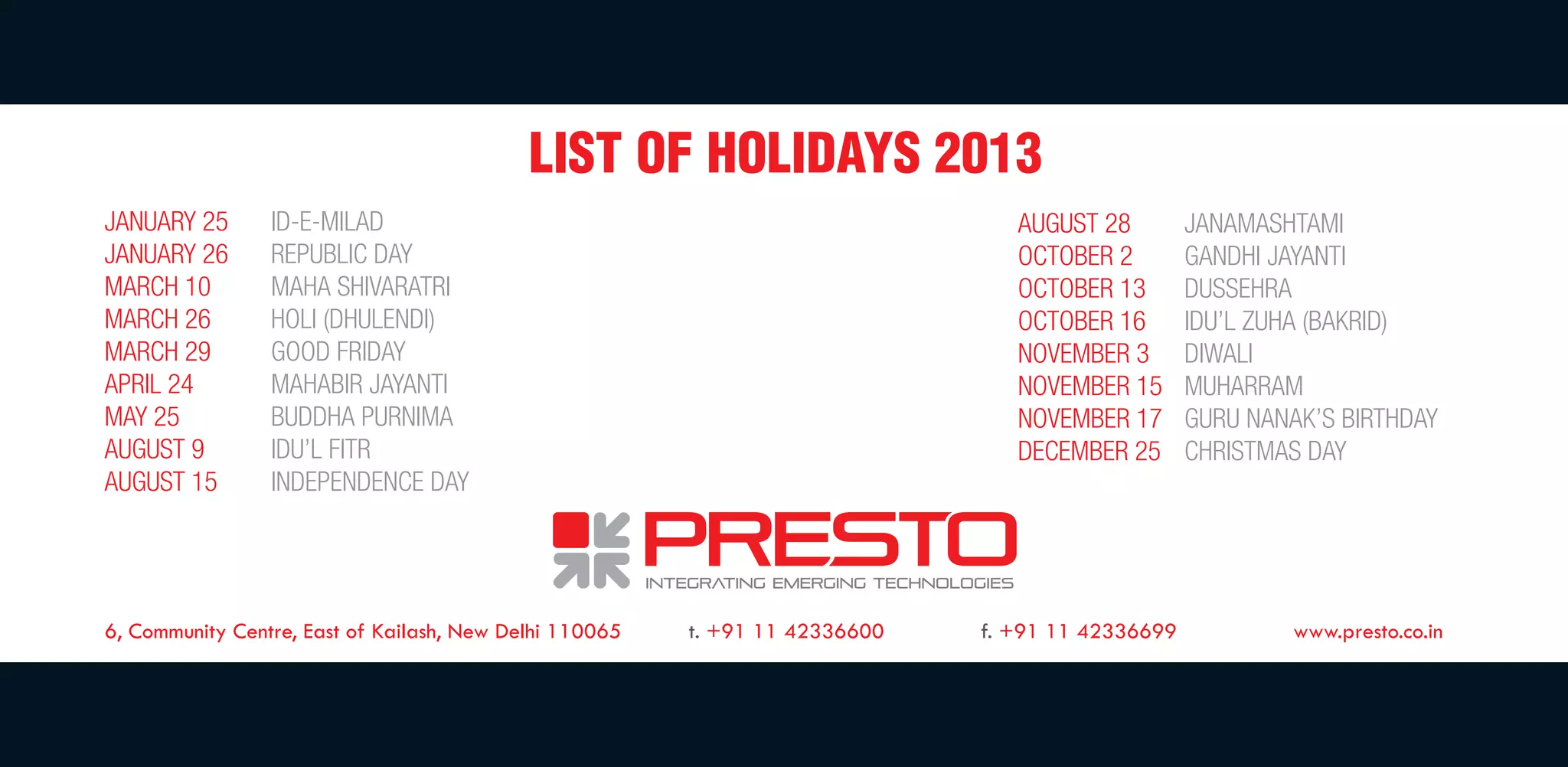 Table Calender design sample 5 | PPT