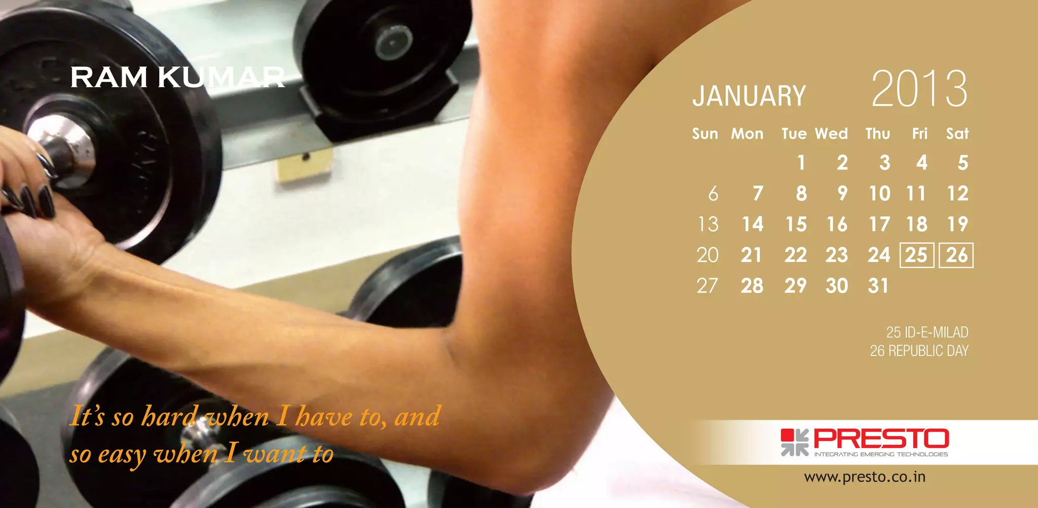 Table Calender design sample 5 | PPT