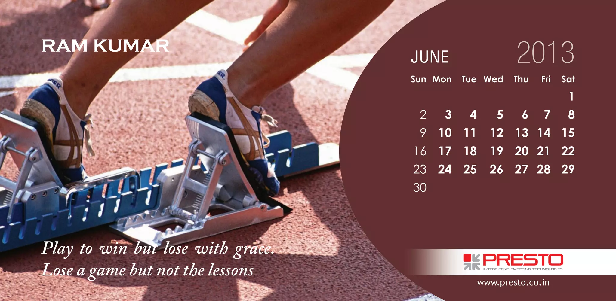 Table Calender design sample 5 | PPT