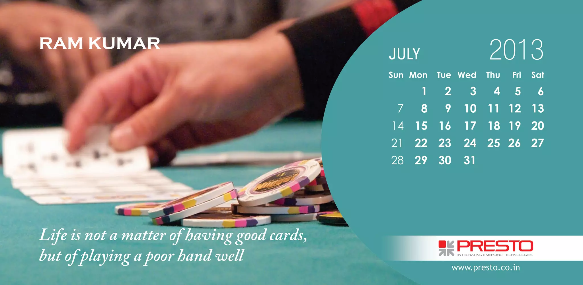 Table Calender design sample 5 | PPT