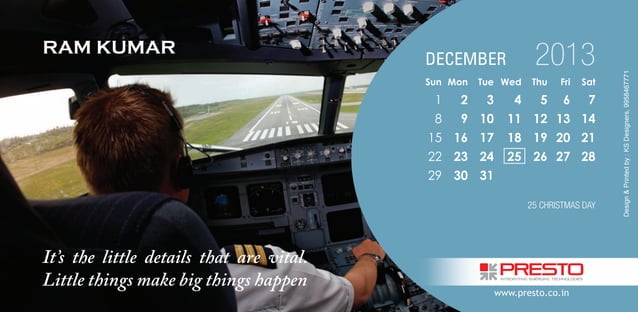 Table Calender design sample 5 | PPT