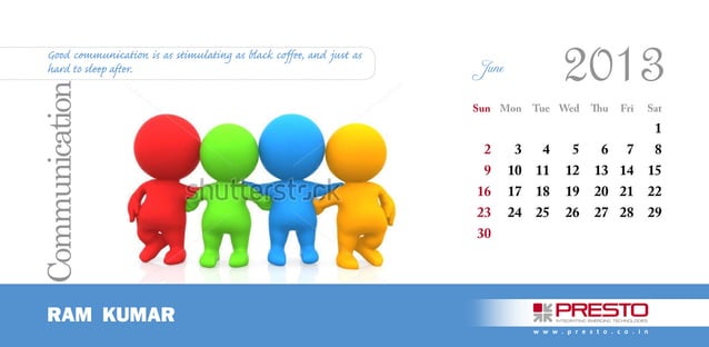 Table Calender design sample 4 | PPT