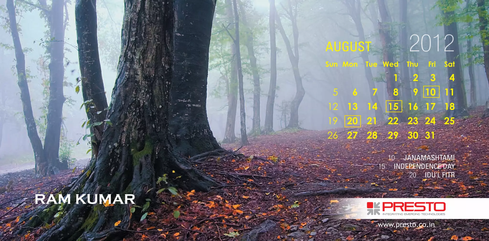 Table Calender design sample 2 | PPT