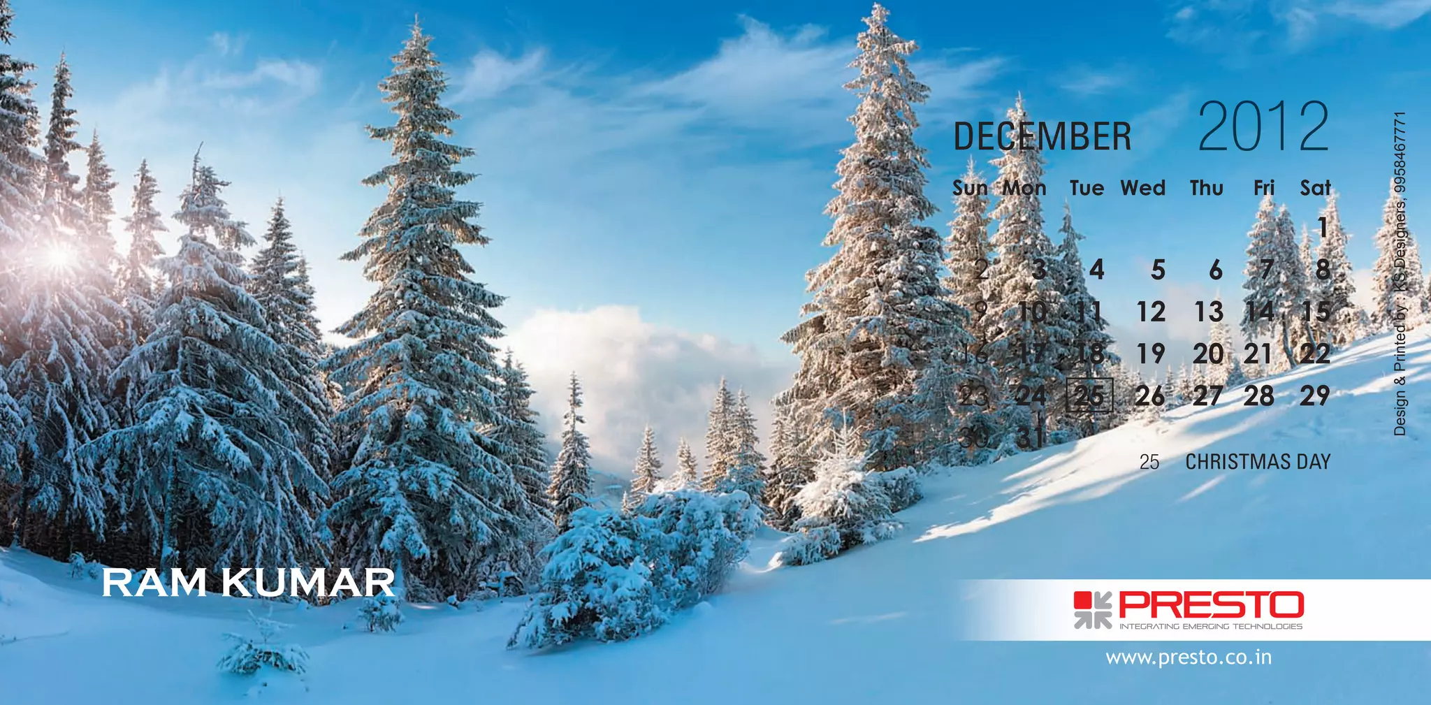 Table Calender design sample 2 | PPT