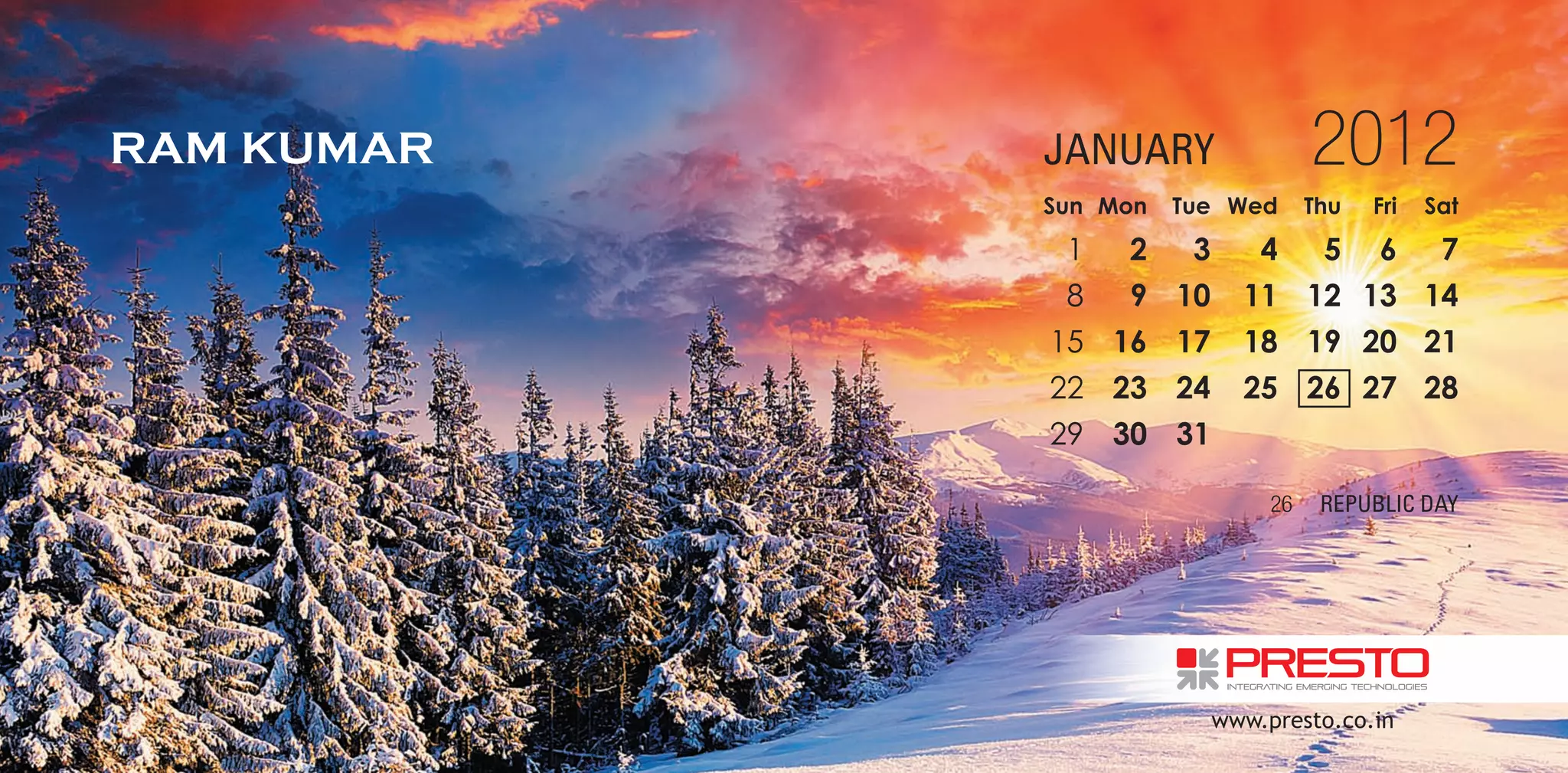 Table Calender design sample 2 | PPT