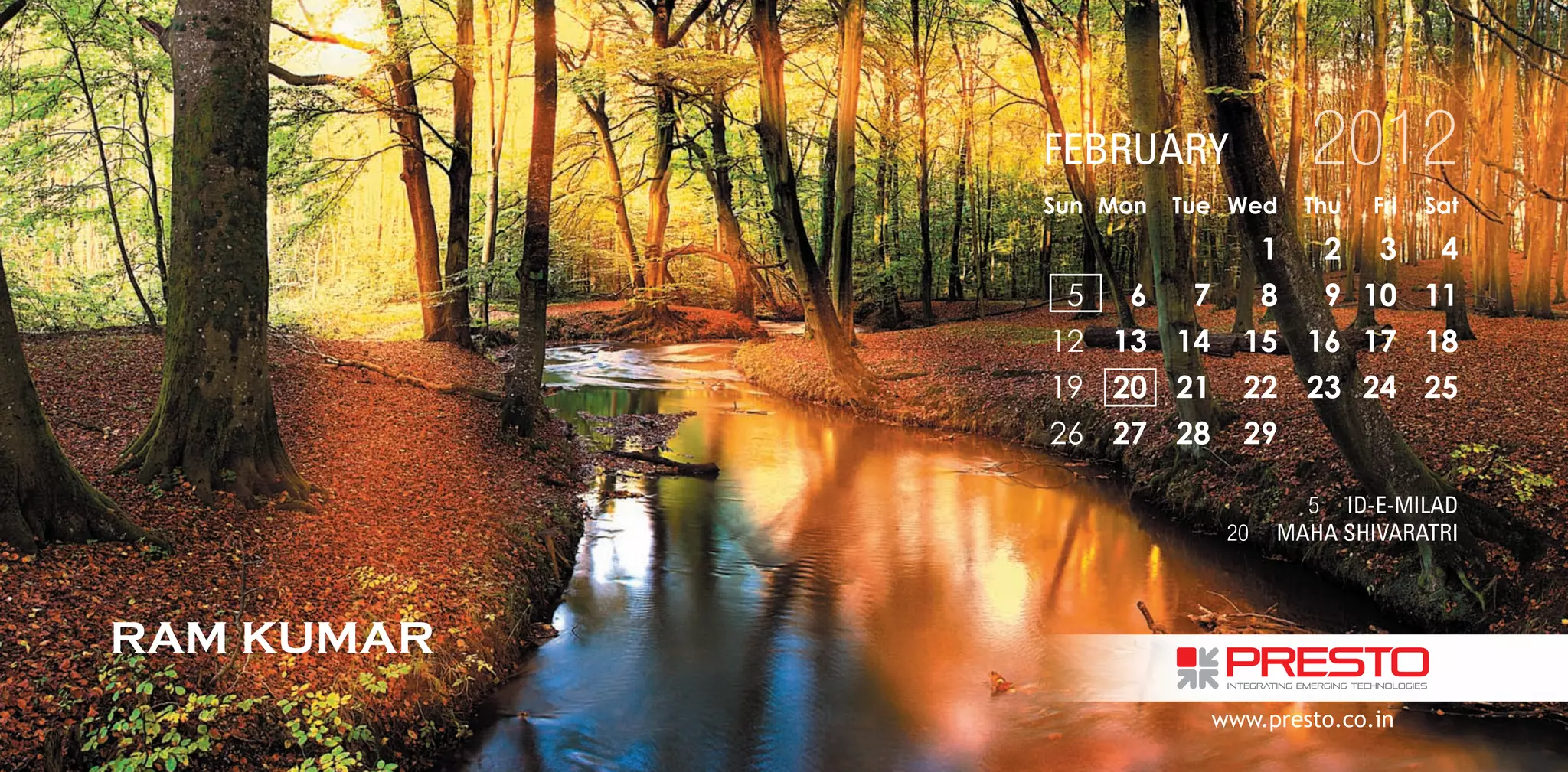 Table Calender design sample 2 | PPT