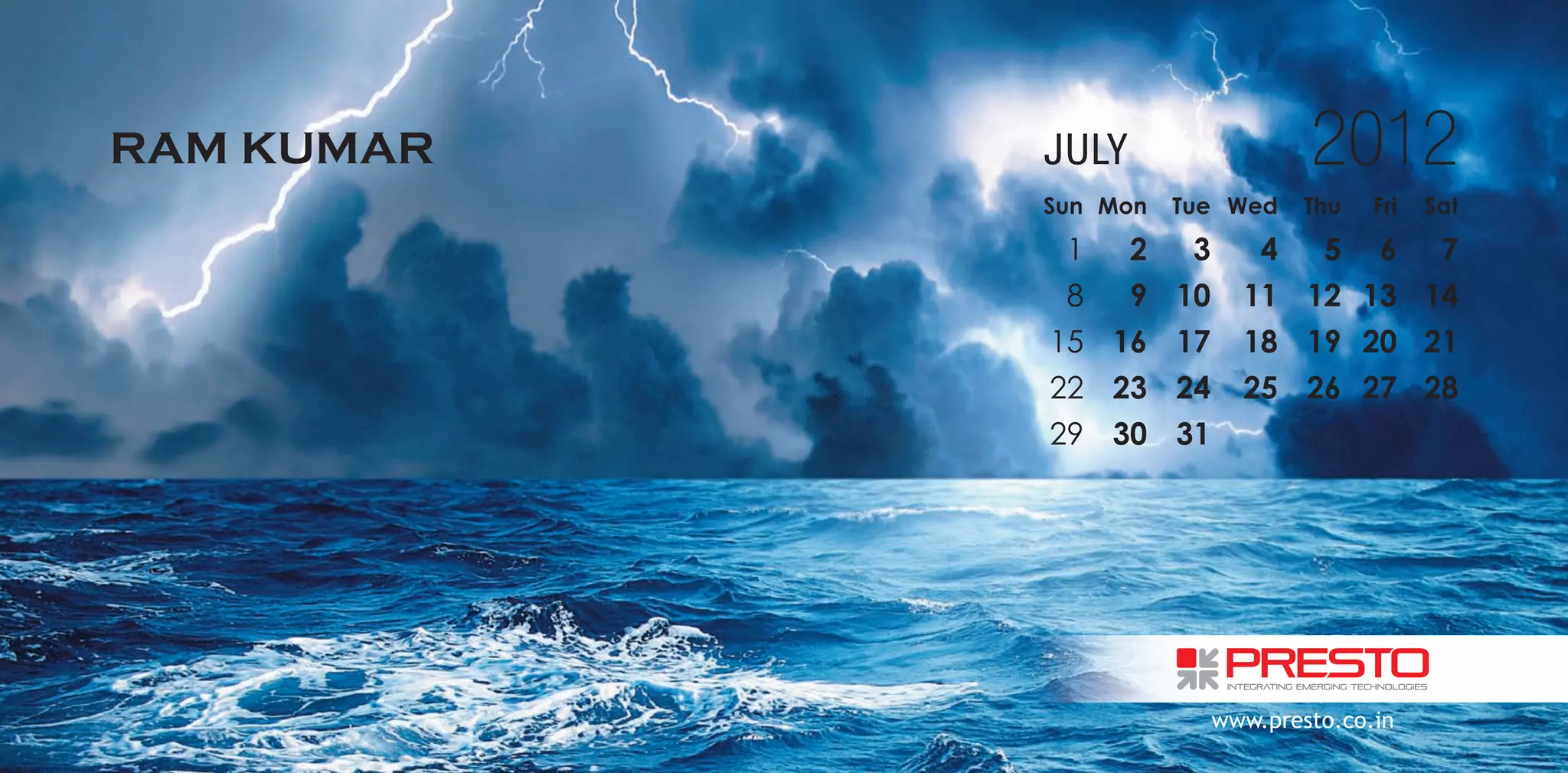 Table Calender design sample 2 | PPT