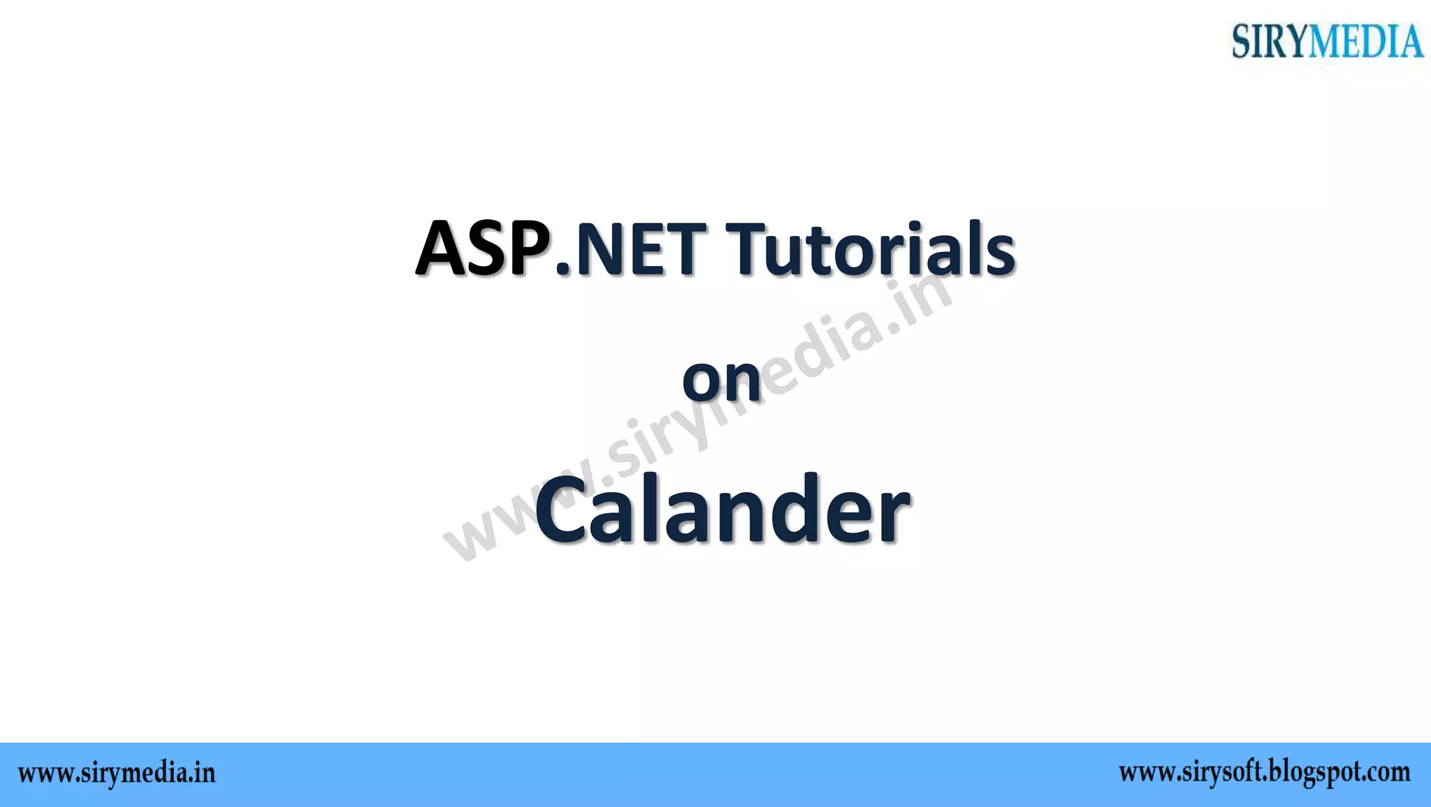 Calender in asp.net